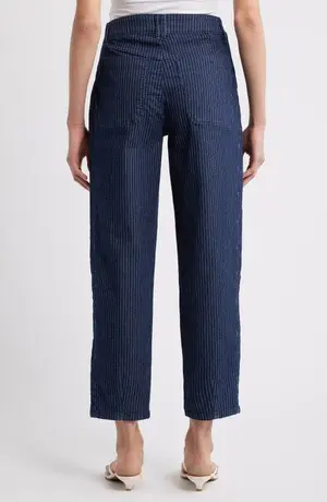 Wit & Wisdom Stripe Skyrise Ankle Barrel Jeans