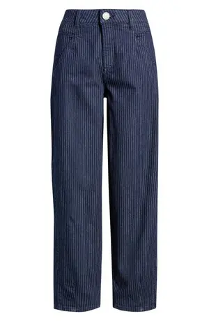 Wit & Wisdom Stripe Skyrise Ankle Barrel Jeans
