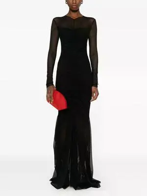 Norma Kamali Shirred Fishtail Gown