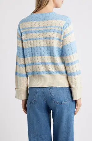 Wit & Wisdom Pointelle Stripe Sweater