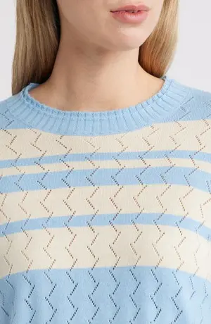 Wit & Wisdom Pointelle Stripe Sweater