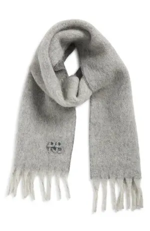 Ruslan Baginskiy Rb Wool Blend Fringe Scarf - Grey