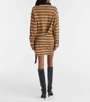 MARANT ETOILE Isea Striped Polo Shirt Dress - Multicoloured