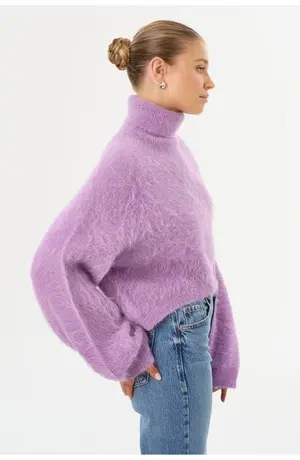 LAMARQUE Wool Turtleneck Sweater - Lavender Mauve