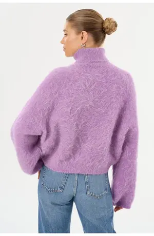 LAMARQUE Wool Turtleneck Sweater - Lavender Mauve