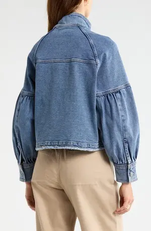 Treasure & Bond Denim Jacket With Frayed Hem