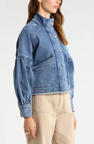 Treasure & Bond Denim Jacket With Frayed Hem