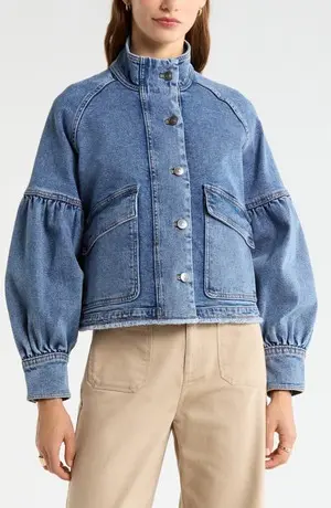 Treasure & Bond Denim Jacket With Frayed Hem