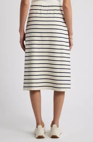 Caslon Striped Knit Midi Skirt