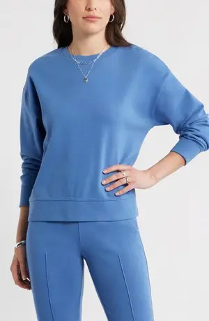 Caslon Stripe Pullover Sweatshirt - Blue Glory