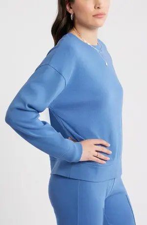Caslon Stripe Pullover Sweatshirt - Blue Glory