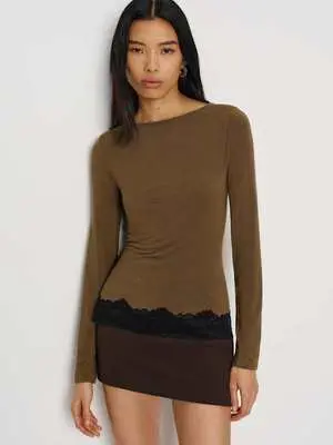 REFORMATION Hunter Knit Top - Brown