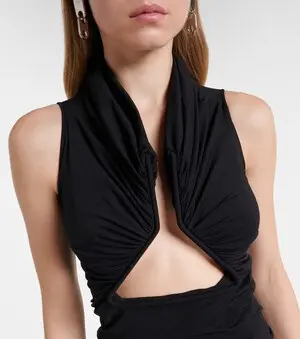 Rick Owens Cutout Ruched Jersey Top