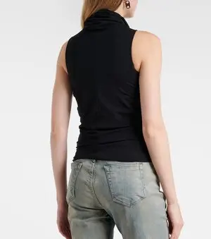 Rick Owens Cutout Ruched Jersey Top