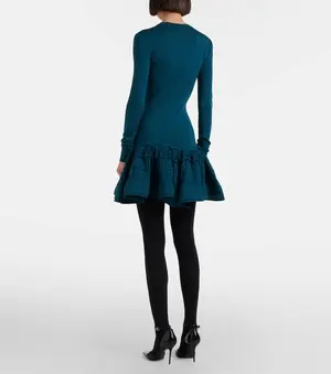 Alaïa Ruffled Wool-blend Minidress