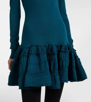 Alaïa Ruffled Wool-blend Minidress
