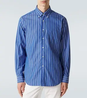 SLOWEAR Striped Cotton Shirt - Blue