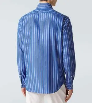 SLOWEAR Striped Cotton Shirt - Blue