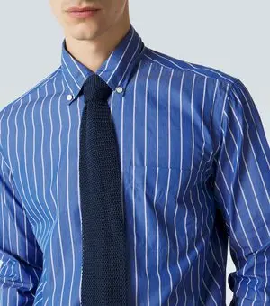 SLOWEAR Striped Cotton Shirt - Blue