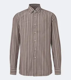 SLOWEAR Striped Cotton Shirt - Grey