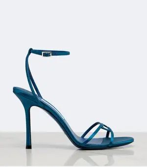 JIMMY CHOO 1998 Leo Satin Sandals - Blue