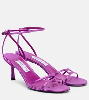 JIMMY CHOO 1998 Leo Satin Sandals Purple