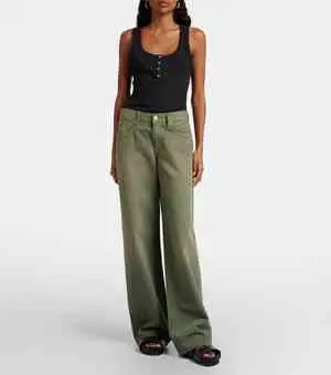 SLVRLAKE Mica Wide-leg Jeans - Green