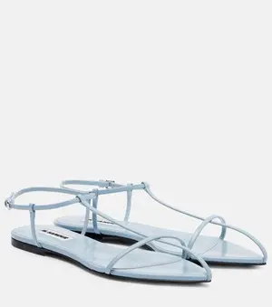 JIL SANDER Cage Leather Sandals - Blue