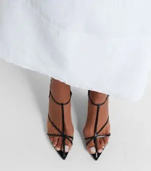 JIL SANDER Cage Leather Sandals