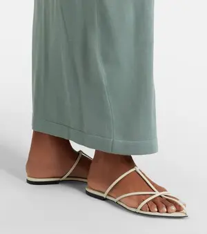 JIL SANDER Cage Leather Sandals - White