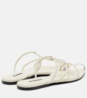 JIL SANDER Cage Leather Sandals - White