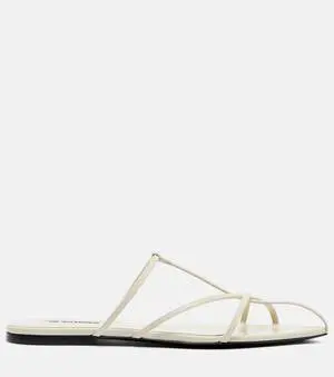 JIL SANDER Cage Leather Sandals - White