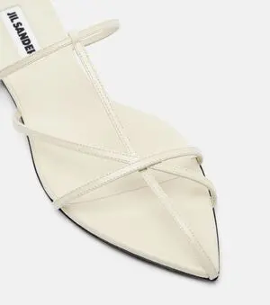 JIL SANDER Cage Leather Sandals - White