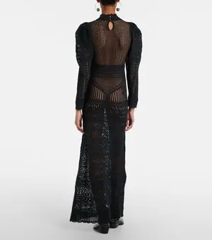 Isabel Marant Étoile Dione Open-knit Maxi Dress - Black