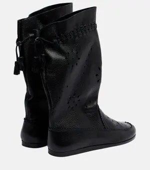 Isabel Marant Étoile Welky Laser-cut Leather Mid-calf Boots - Black