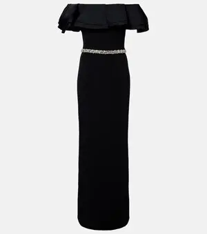 Safiyaa Ryan Crystal-embellished Gown - Black