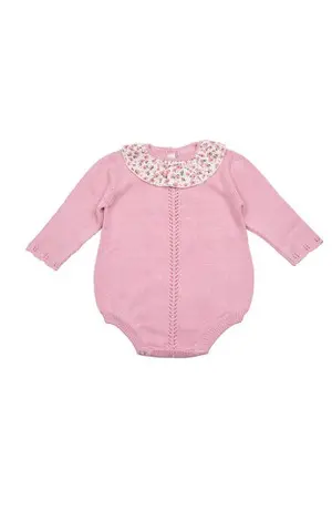 CUCLIE Colette Knit Bubble Romper - Pink