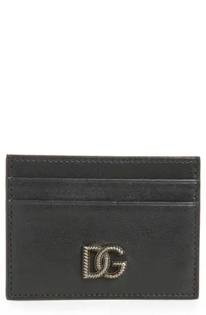 Dolce & Gabbana Dg Logo Leather Card Case - Black