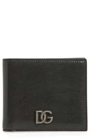 Dolce & Gabbana Dg Logo Leather Bifold Wallet - Black