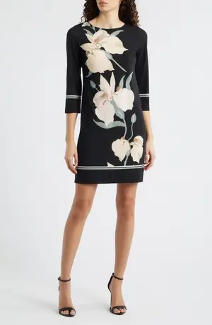 Anne Klein Floral Jersey Shift Dress