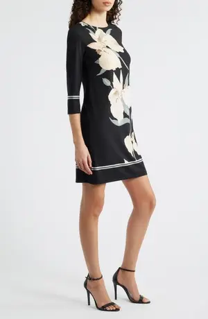 Anne Klein Floral Jersey Shift Dress
