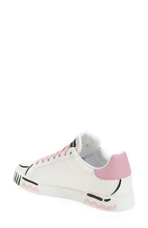 Dolce & Gabbana Portofino Light Strobel Sneaker - Bianco/rosa Baby