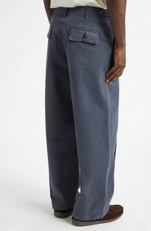 THE ELDER STATESMAN Herringbone Carpenter Pants