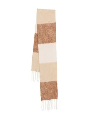 Loewe Wool Fringed Scarf - Beige