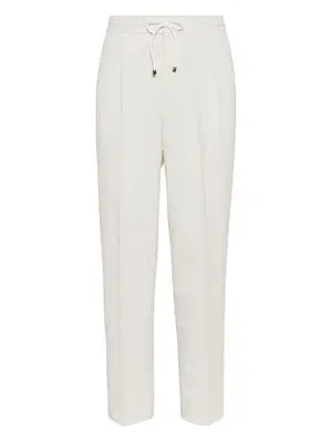 Brunello Cucinelli Velvet Trousers - White