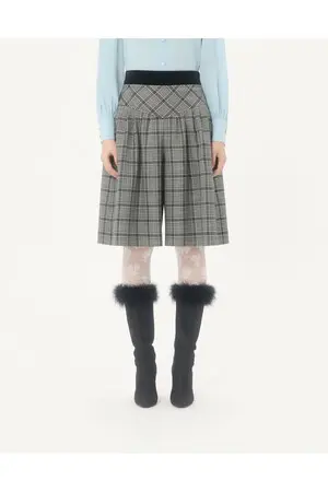 Valentino Garavani Wool Bermuda Shorts With Check Pattern