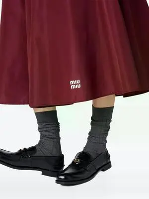 Miu Miu Drawstring Waistband Midi Skirt - Red