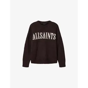 ALLSAINTS Stokes Logo-motif Wool And Alpaca-blend Jumper - Brown/ecru Whi
