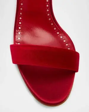 Manolo Blahnik 90mm Tulisan Embellished Velvet Sandals - Dred6049