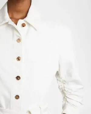 Gabriela Hearst Delyth Belted Midi Shirtdress - White